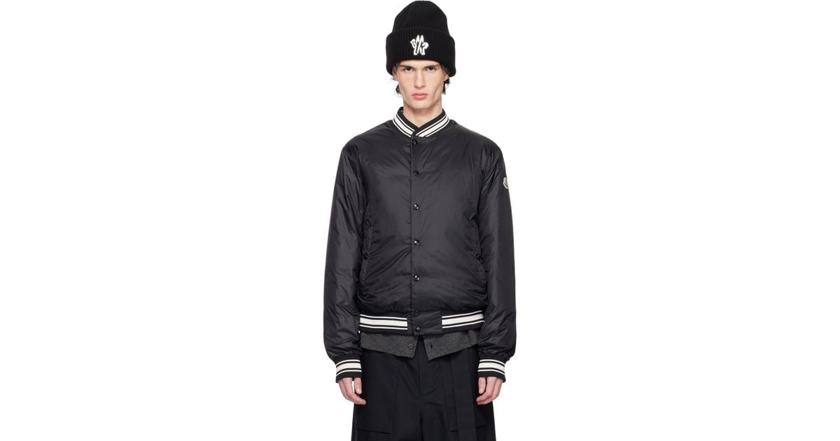 Moncler Bouchet Reversible Down Bomber Jacket in Black for Men | Lyst