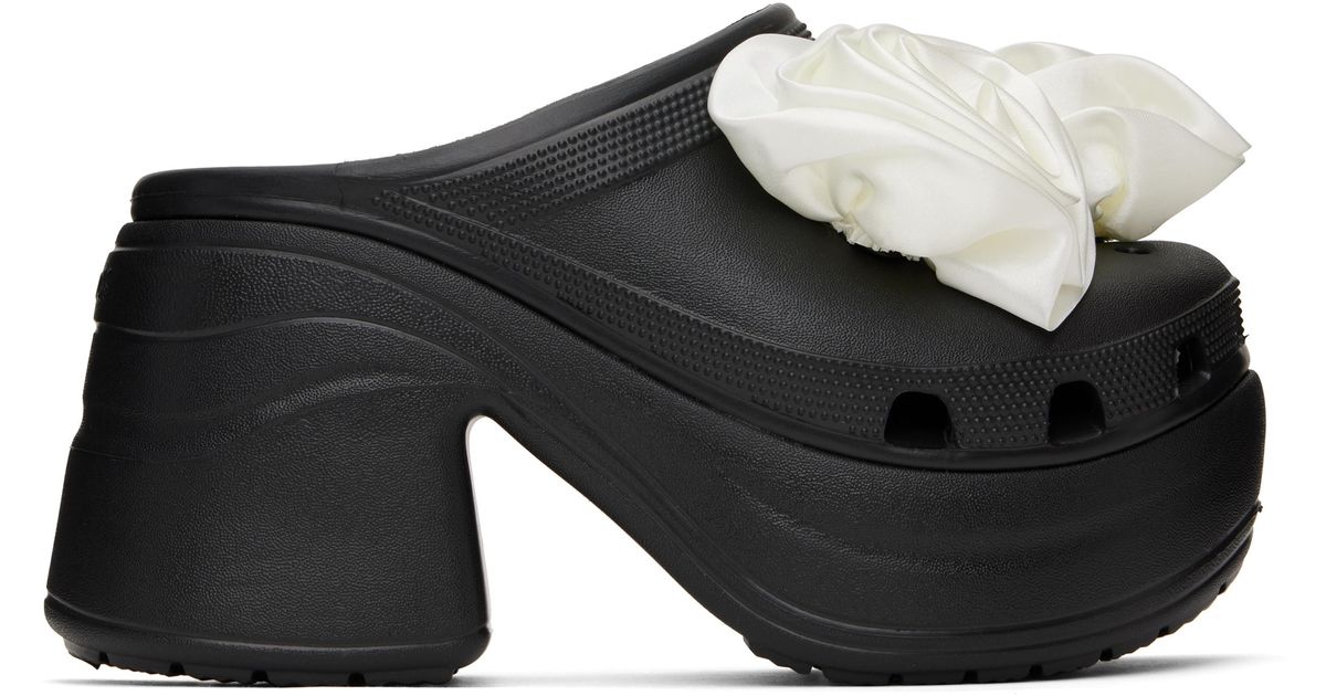 Crocs™ Siren Rosette Heels in Black | Lyst