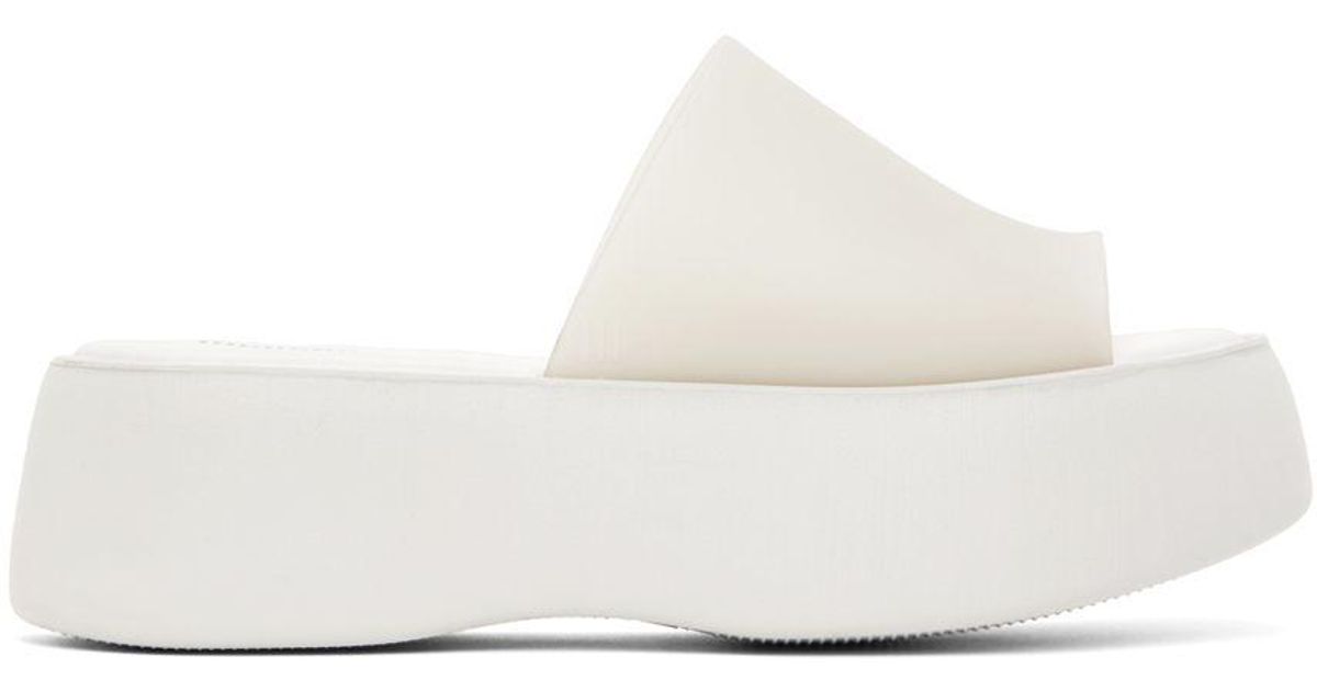 Melissa White Becky Platform Slides in Black | Lyst