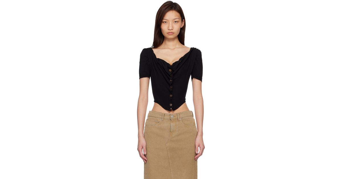 Vivienne Westwood Bea Corset Cardigan Blouse in Black | Lyst UK