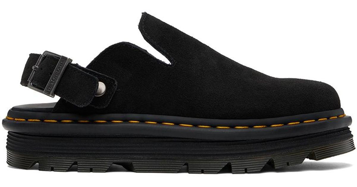 Dr. Martens Black Zebzag Slingback Platform Mules for Men | Lyst