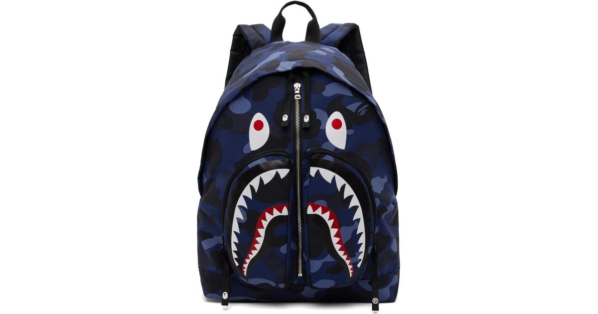A Bathing Ape Color Camo Shark Daypack Backpack in Blue for Men | Lyst UK