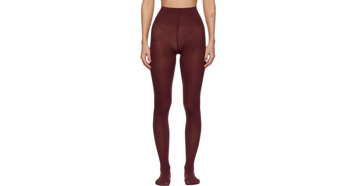 Swedish Stockings Burgundy Olivia Premium Tights in Red | Lyst UK