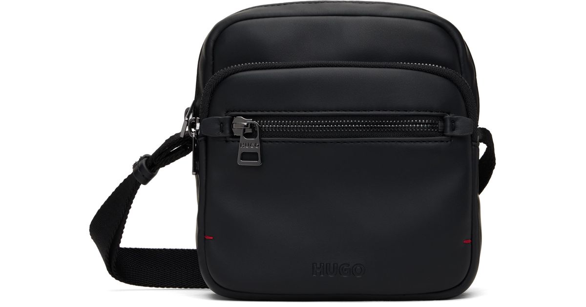 HUGO Faux-Leather Reporter Bag in Black for Men | Lyst