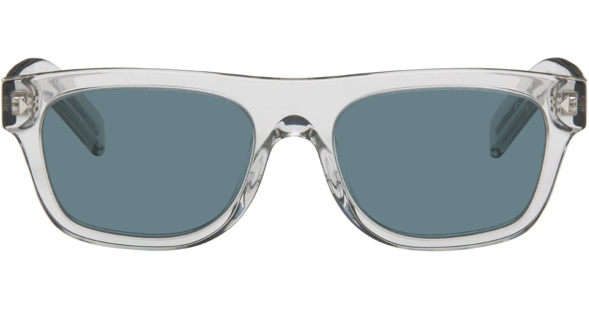 Prada Transparent Iconic Metal Plaque Sunglasses in Black for Men | Lyst UK