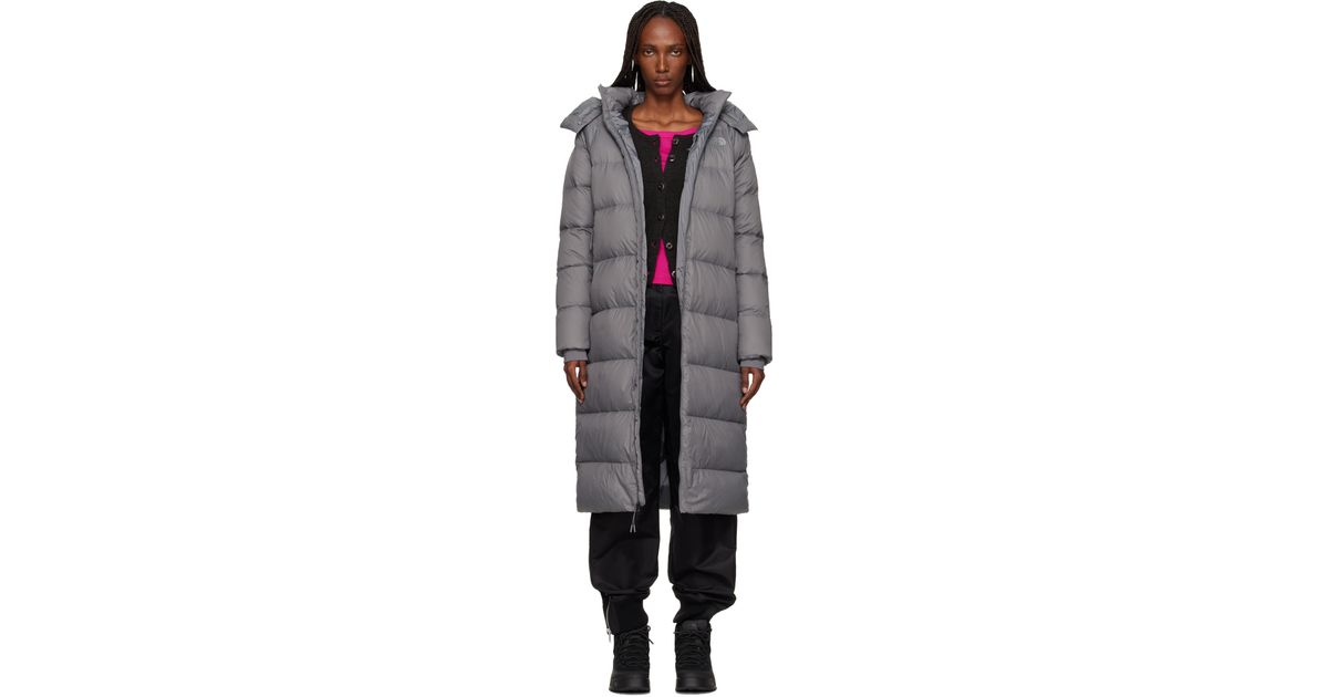 The North Face City Long Hooded Down Jacket in Black | Lyst UK