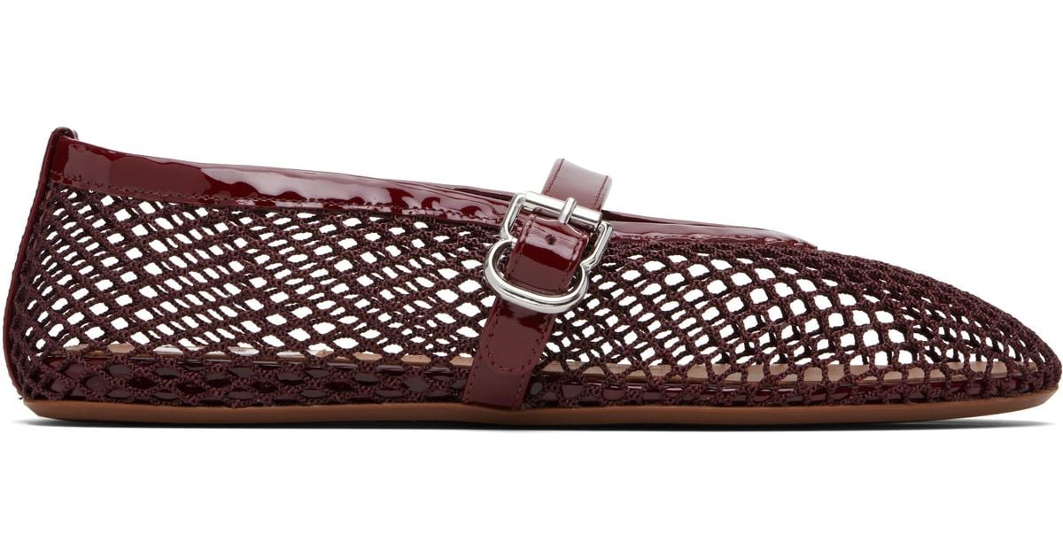 Alaïa Mesh Ballet Flats in Red | Lyst