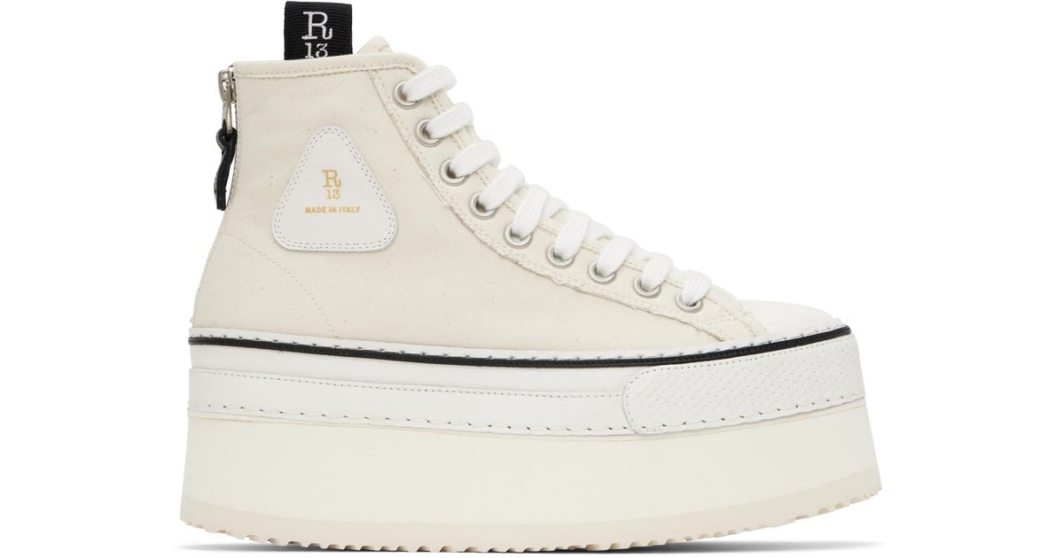 R13 Off- Courtney Platform High Top Sneakers in Black | Lyst UK