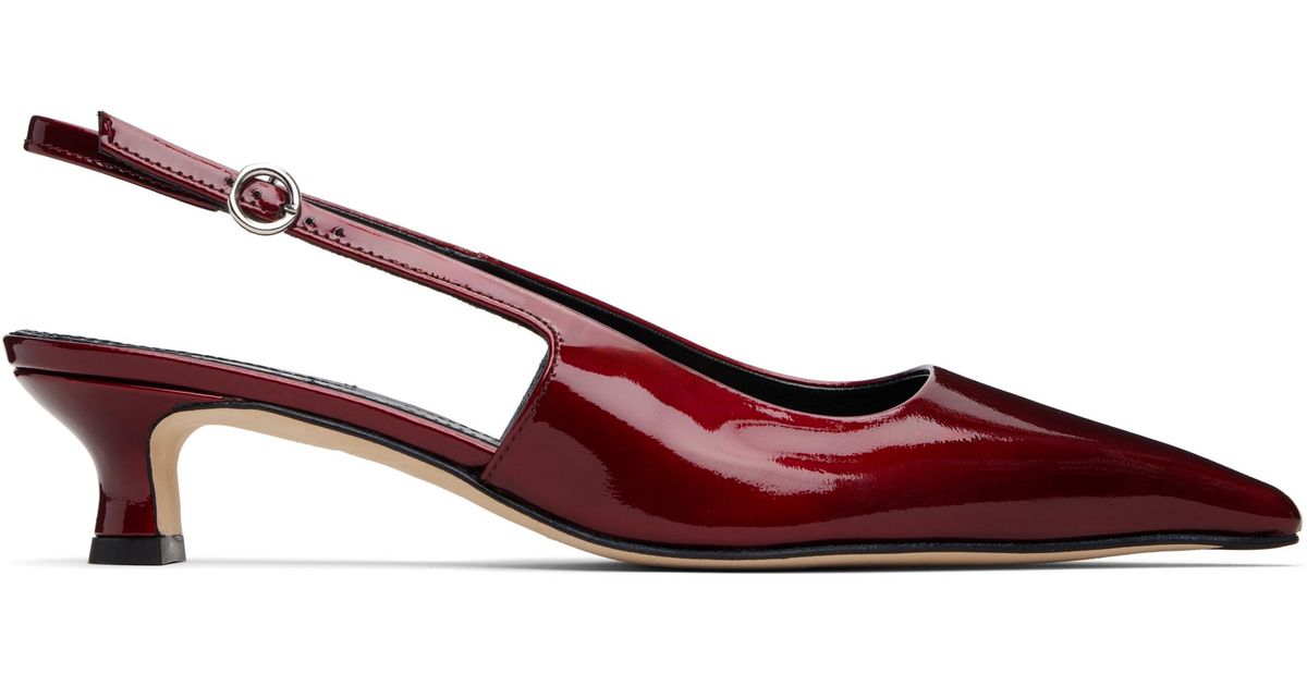Aeyde Burgundy Catrina Patent Leather Heels in Black | Lyst