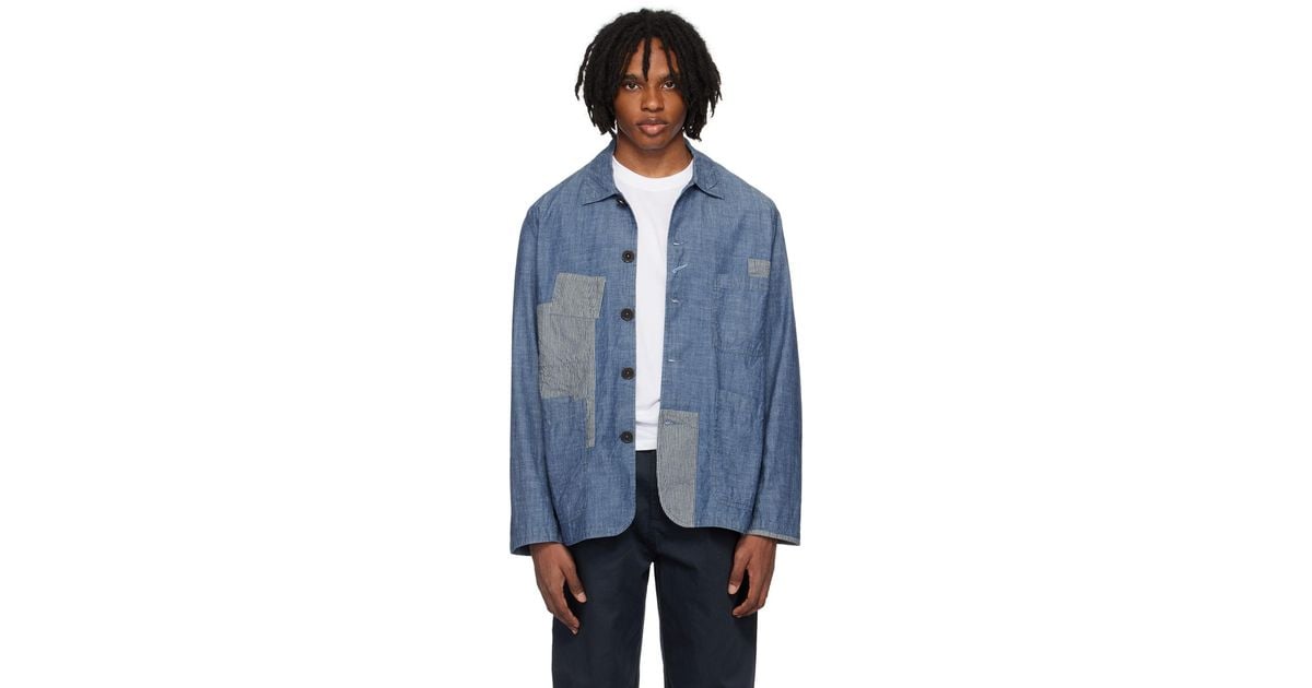 Universal Works Patched Bakers Jacket in Blue for Men | Lyst UK