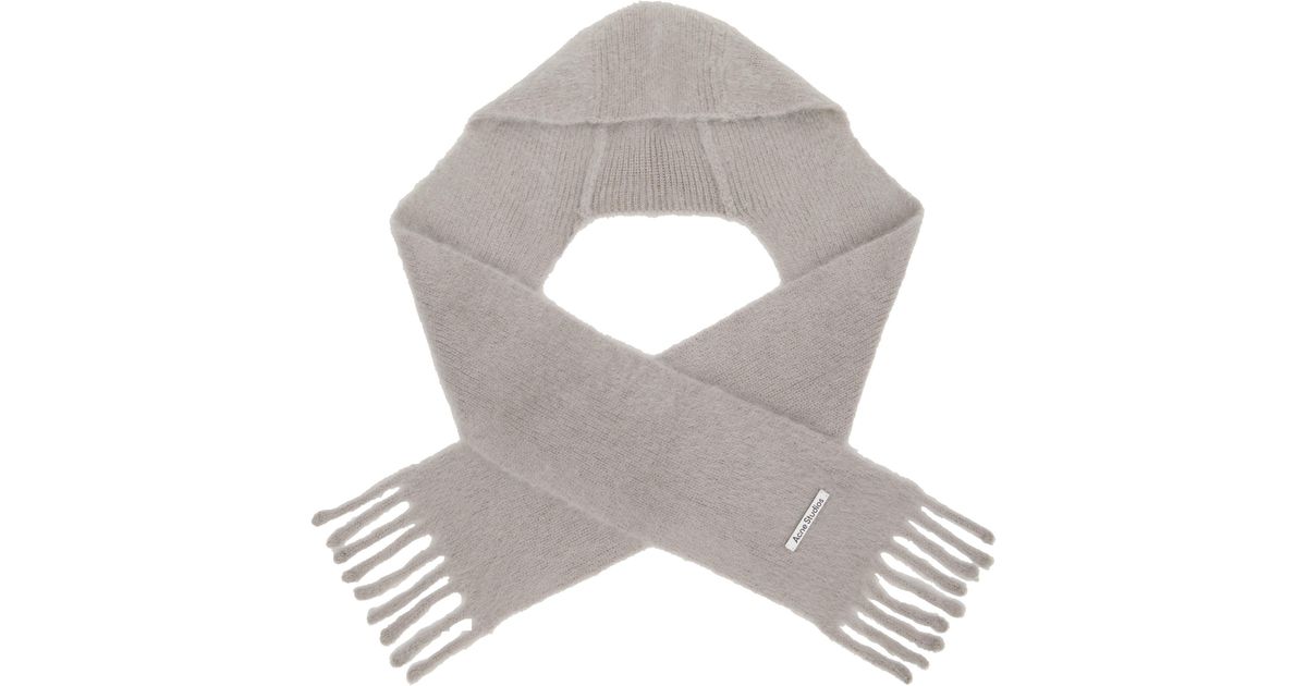 Acne Studios Mohair Hood Scarf in Gray for Men | Lyst