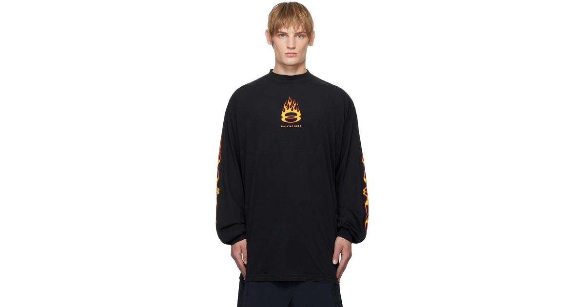 Balenciaga Burning Unity Thin Jersey Long Sleeve T-shirt in Blue for ...