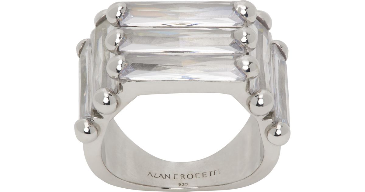 ALAN CROCETTI Crystallised Armour Ring in Gray for Men | Lyst