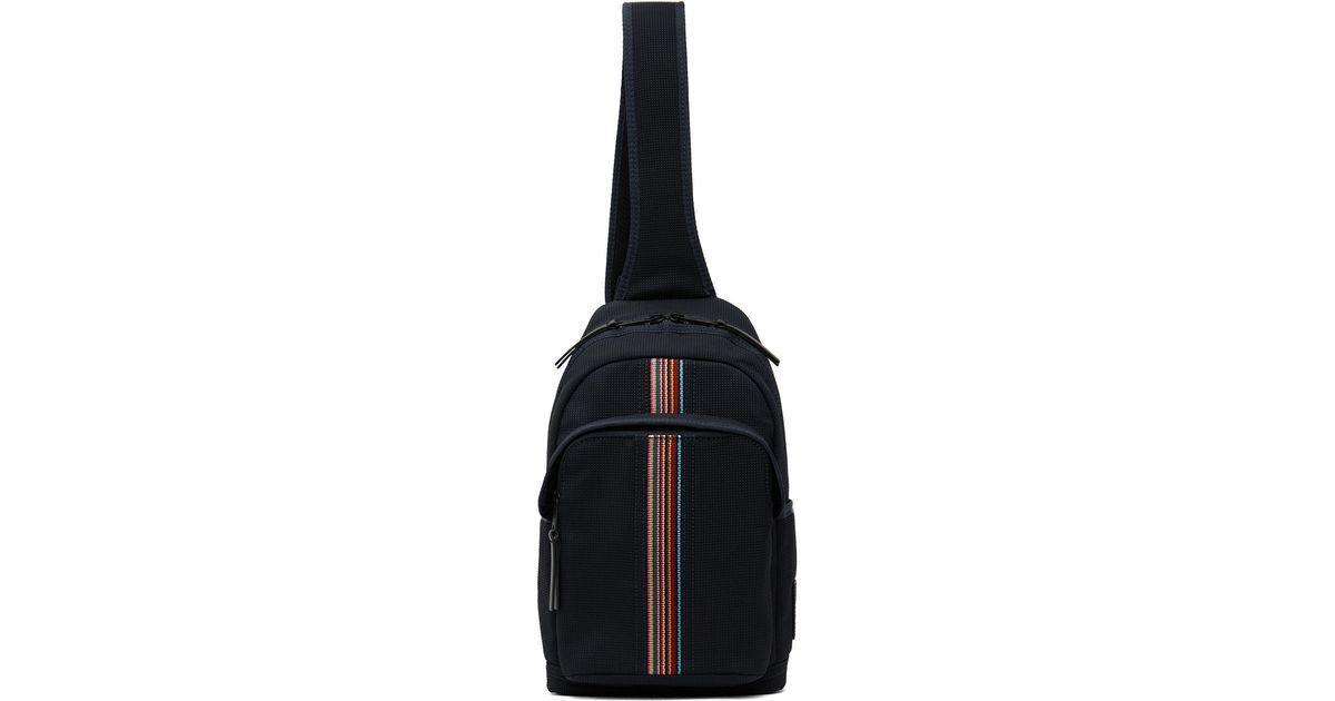 Paul Smith Striped Sling Bag in Black for Men | Lyst
