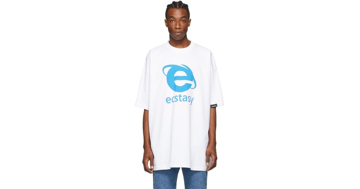 Vetements White Oversized Ecstasy T-shirt for Men | Lyst