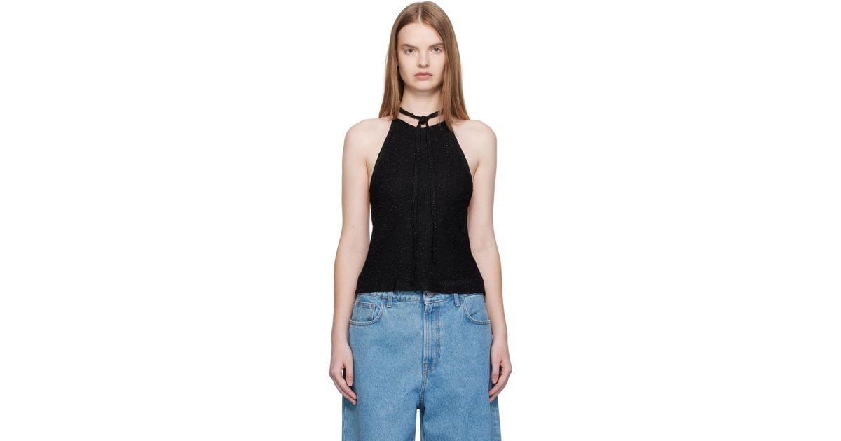 Christopher Esber Imber Metallic Halter Top in Black | Lyst UK