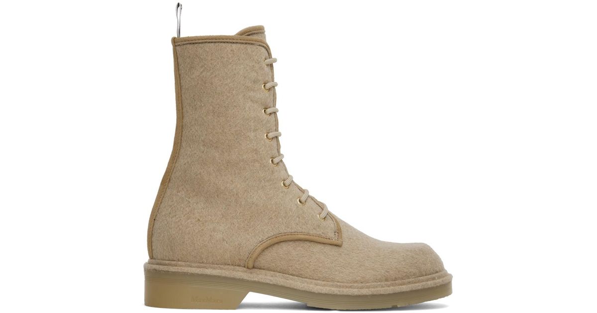 Max Mara Baker Boots in Natural | Lyst