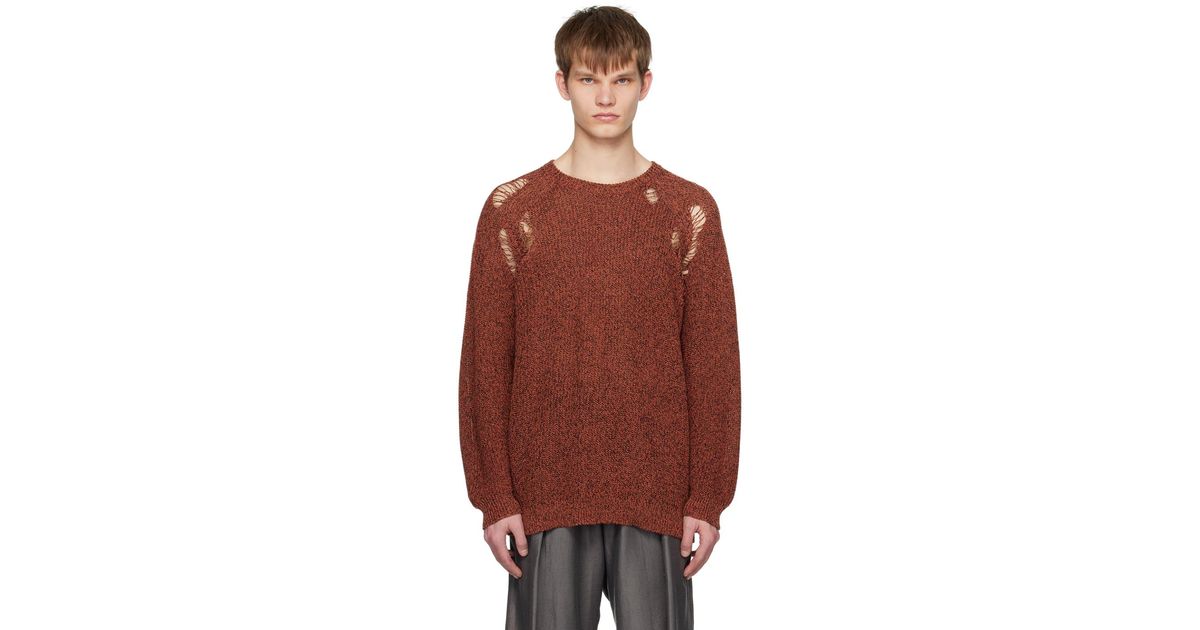 VEIN Distressed Sweater in Red for Men | Lyst