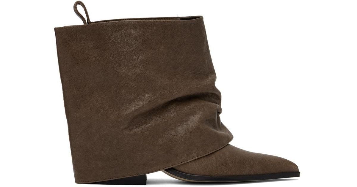 OPEN YY Detachable Warmer Western Boots in Black | Lyst