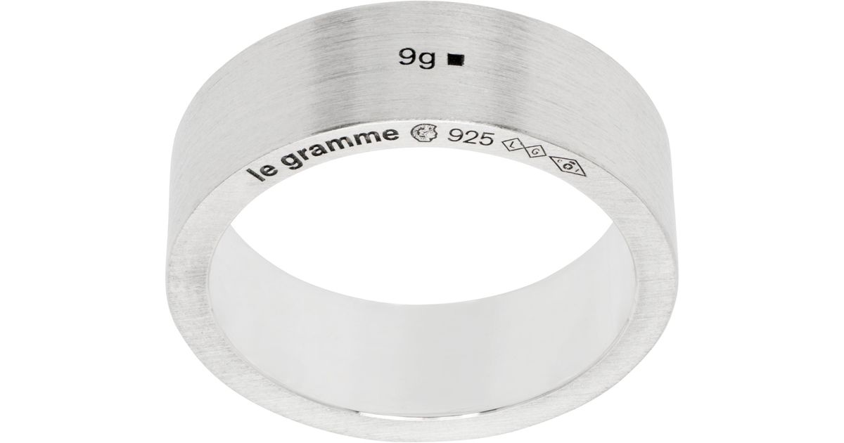 Le Gramme Ribbon 'Le 9G' Ring in White for Men | Lyst