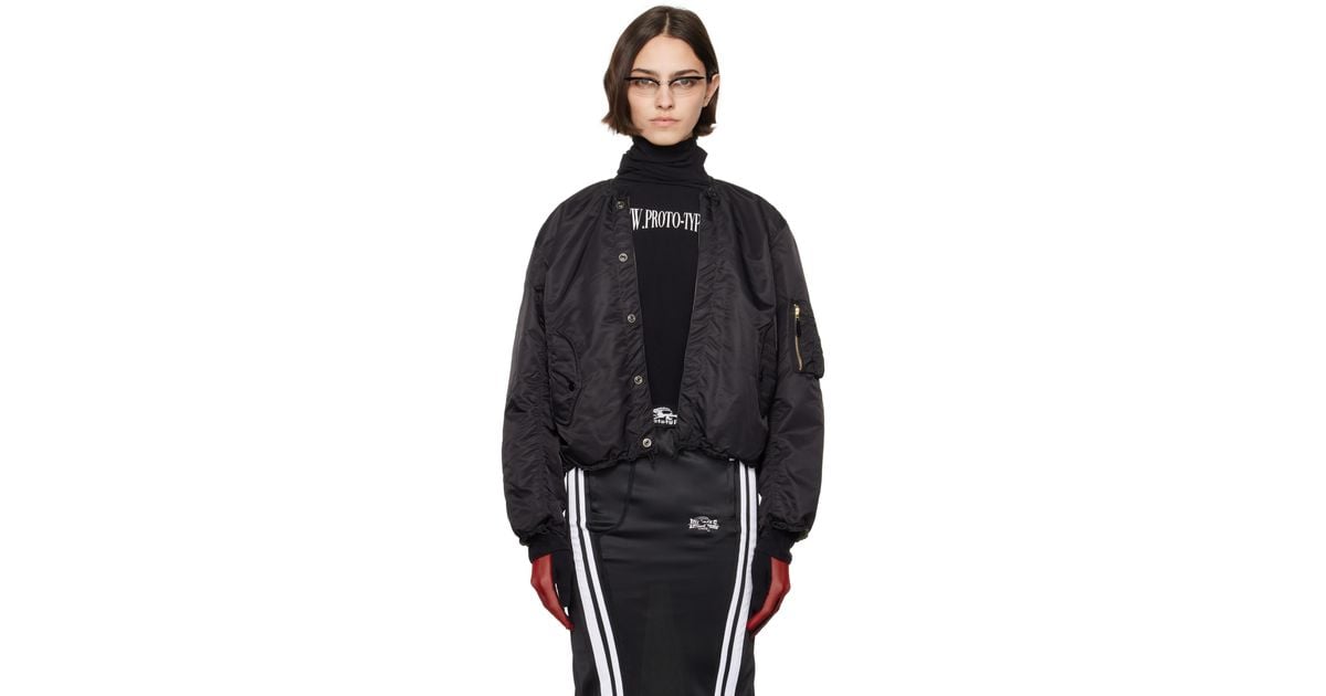 PROTOTYPES Nylon Reversible Bomber Jacket in Black | Lyst