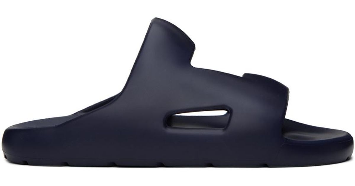 Bottega Veneta Navy Band Slides in Black for Men | Lyst