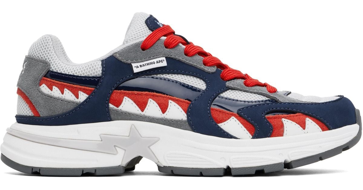 A Bathing Ape Shark Sta France M1 Sneakers in Black for Men | Lyst