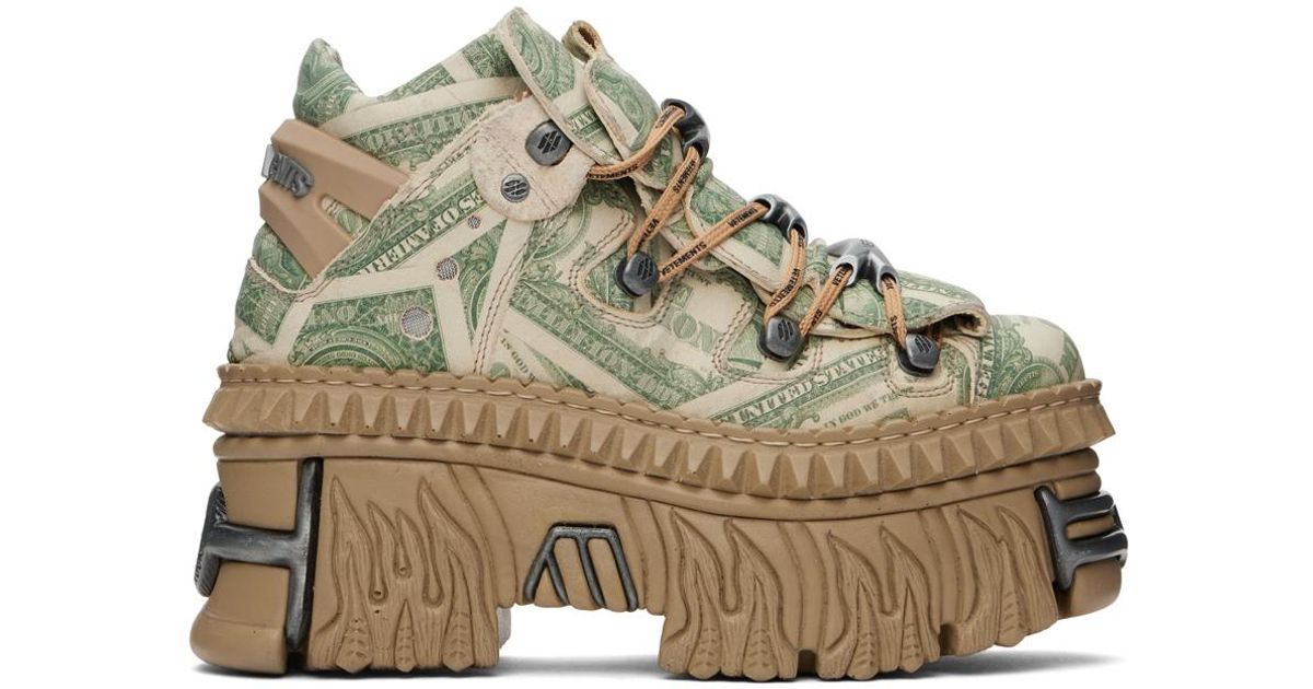 Vetements New Rock Edition Platform Dollar Sneakers in Metallic | Lyst