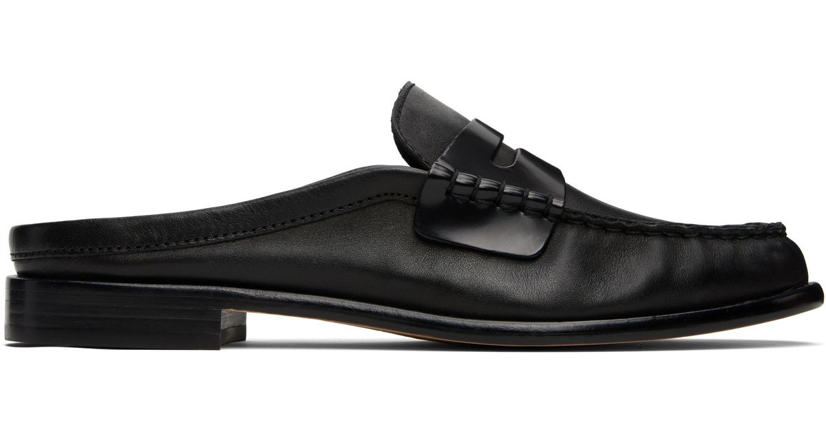 Rag & Bone Carter Leather Mule Loafers in Black | Lyst UK