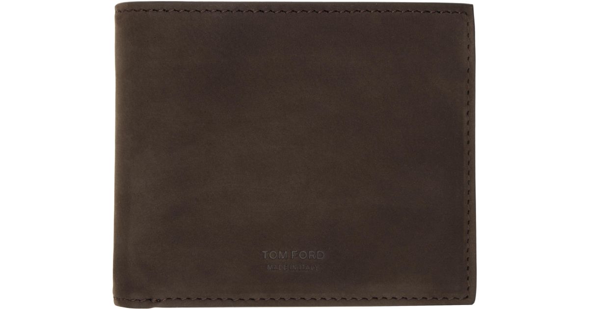Tom Ford Nubuck Bifold Wallet in Black for Men | Lyst