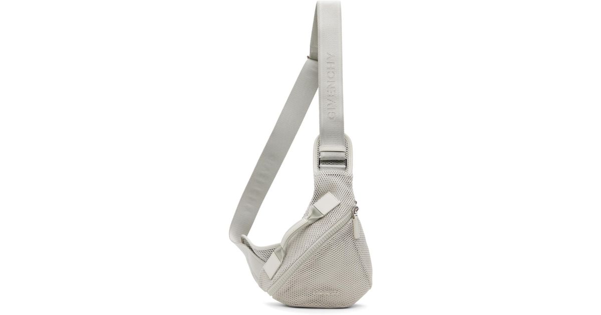 Givenchy Gray Small G-zip Triangle Bag in White for Men | Lyst
