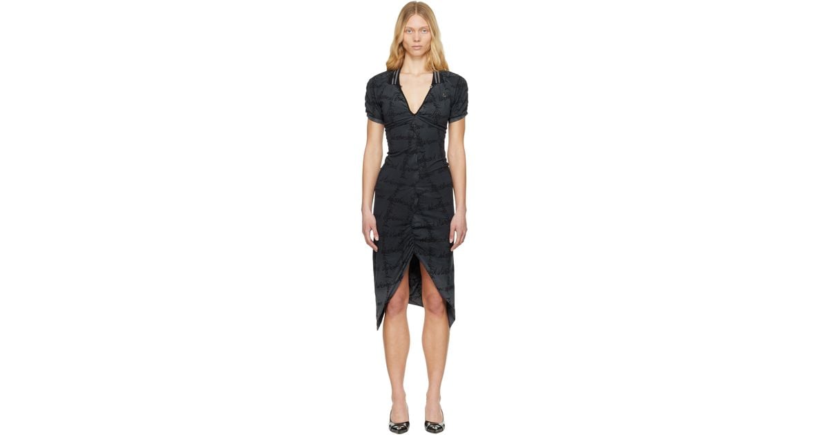 Vivienne Westwood Pulling Midi Dress in Black | Lyst