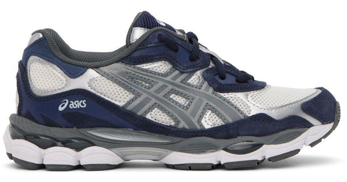Asics Navy & White Gel-nyc Sneakers in Blue | Lyst