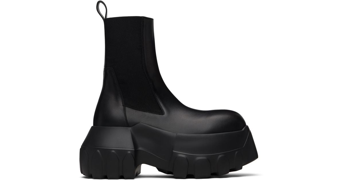 Rick Owens Beatle Mega Tractor Chelsea Boots in Black for Men | Lyst UK