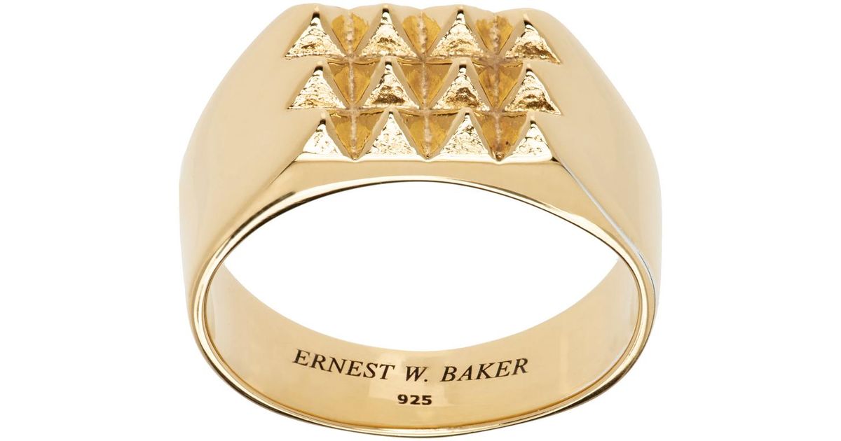 Ernest W. Baker Pyramid Ring in Metallic for Men | Lyst