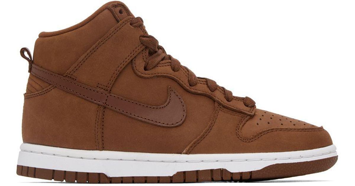Nike Brown Dunk Premium High Sneakers | Lyst