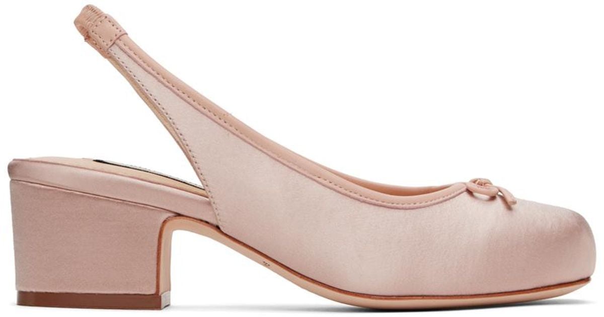 Sandy Liang Ssense Exclusive Slingback 45 Heels in Black | Lyst