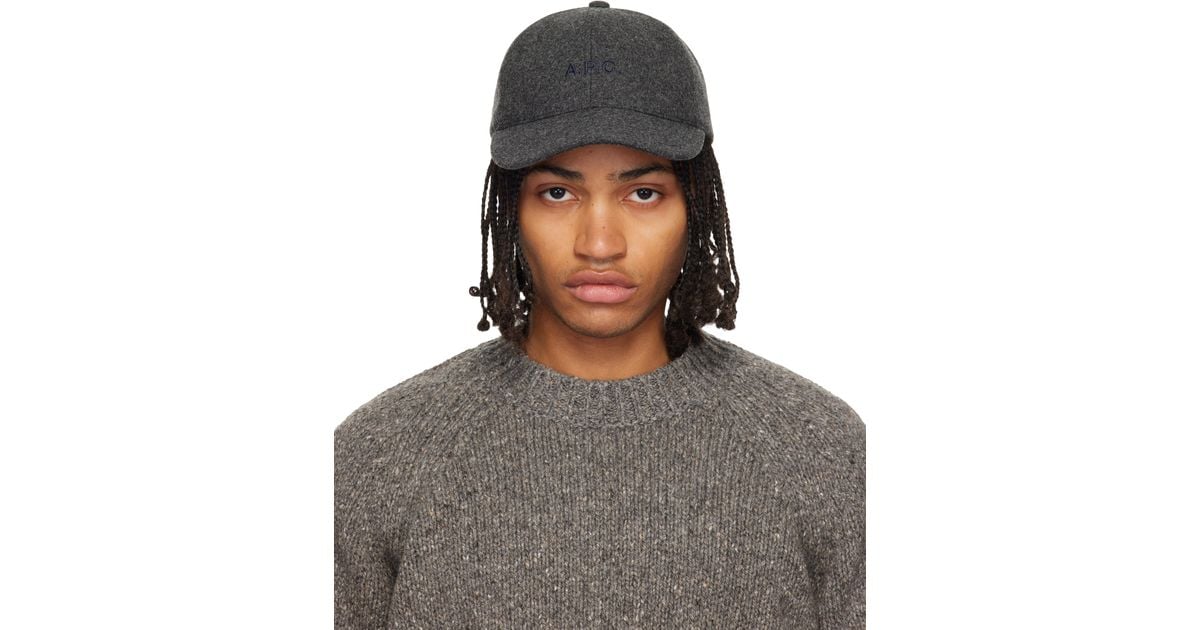 A.P.C. Charlie Baseball Cap in Grey for Men | Lyst UK