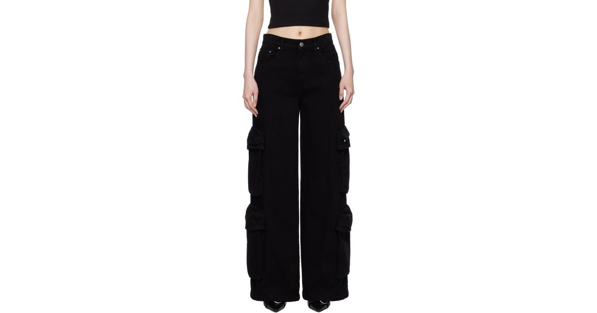 Amiri Baggy Denim Cargo Pants in Black | Lyst