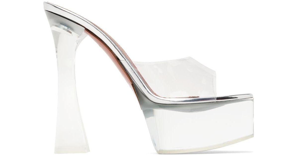 AMINA MUADDI Dalida Glass 140 Heeled Sandals in Black | Lyst