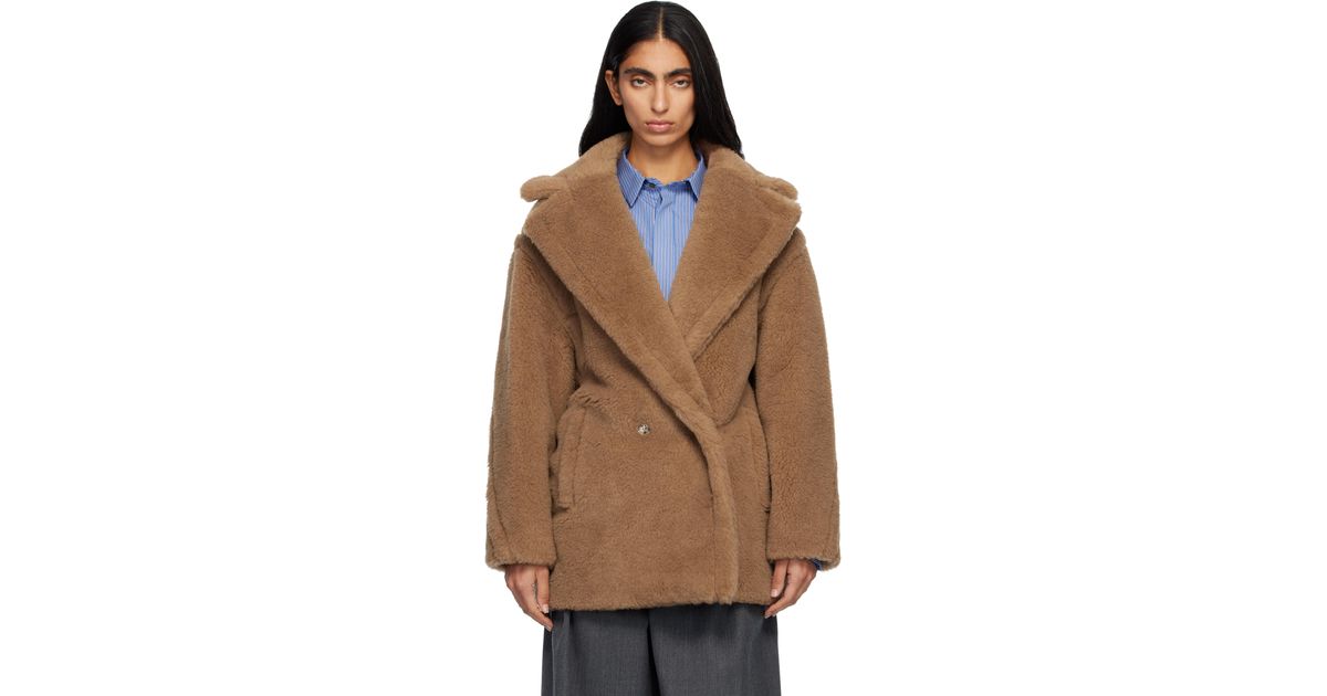 Max Mara Tan Dramma Coat in Brown | Lyst UK