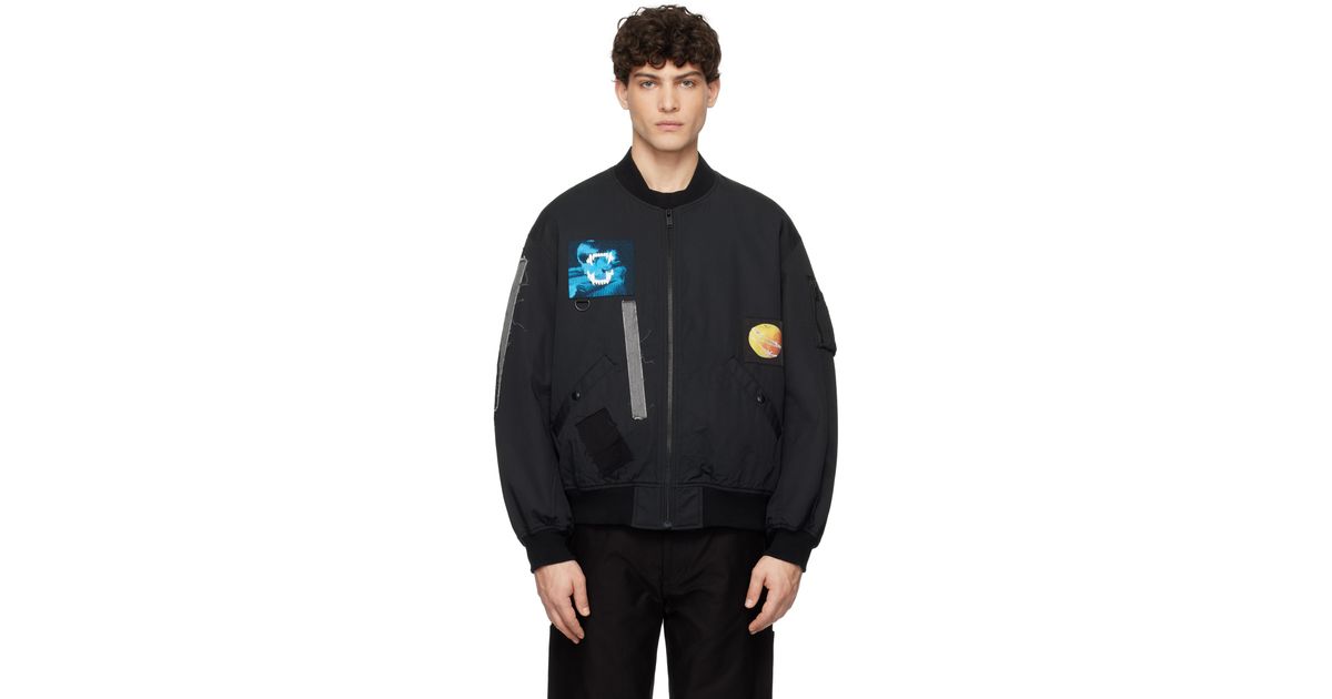 Undercover Appliqué Bomber Jacket in Black for Men | Lyst