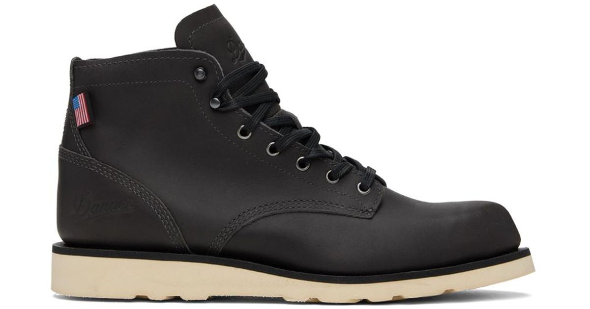 Danner Waterproof Grained Leather Lace-Up Boots in Black for Men | Lyst
