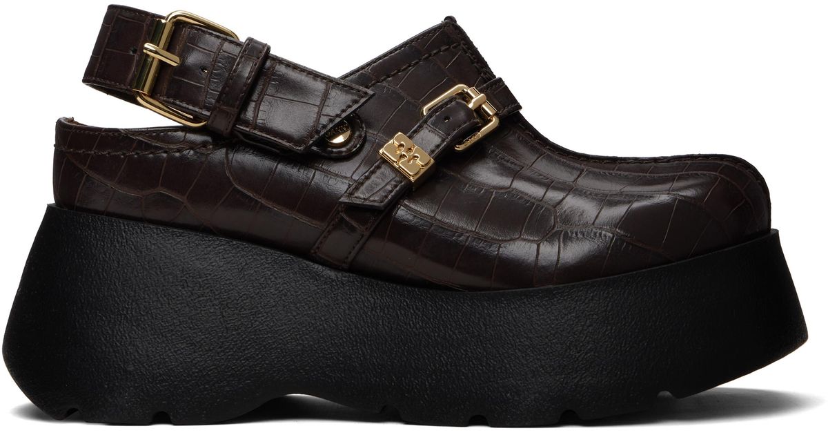 Ganni Platform Clog Loafers in Black | Lyst