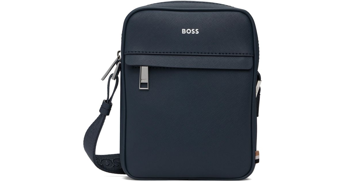 BOSS Logo Reporter Bag in Blue for Men | Lyst