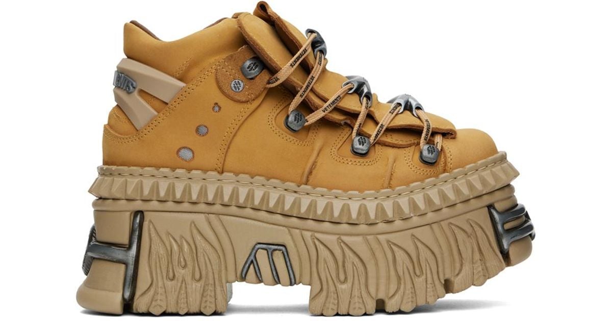 Vetements Tan New Rock Edition Platform Sneakers in Metallic | Lyst UK