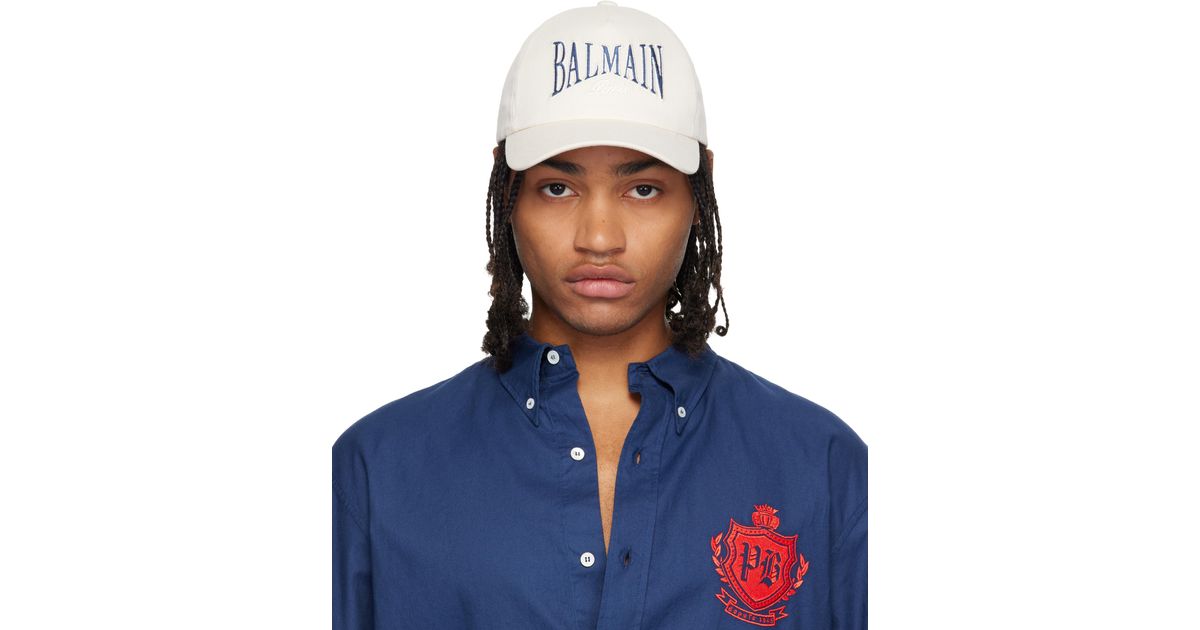 Balmain Off- Cotton College' Cap in Blue for Men | Lyst UK