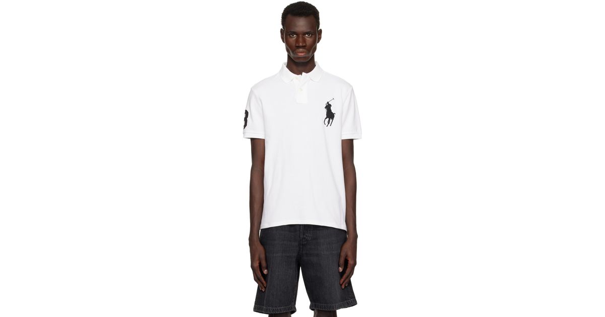 Polo Ralph Lauren Custom Slim Fit Big Pony Mesh Polo in Black for Men | Lyst