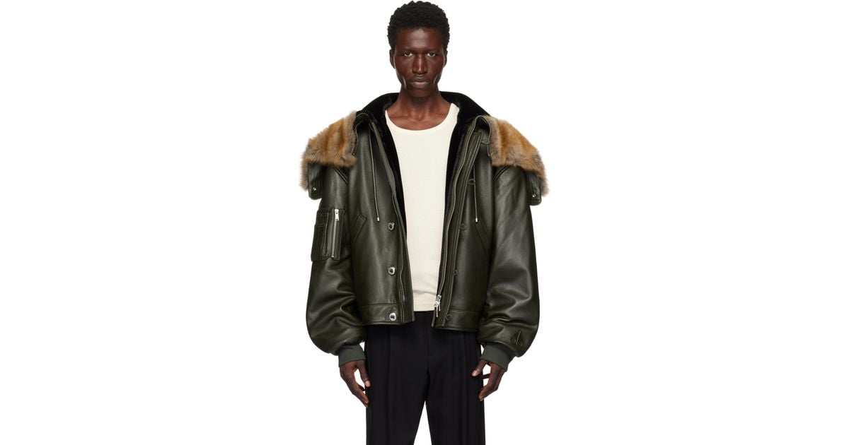 Moose Knuckles Ajr Split Hood Leather Bomber Jacket in Black for Men | Lyst
