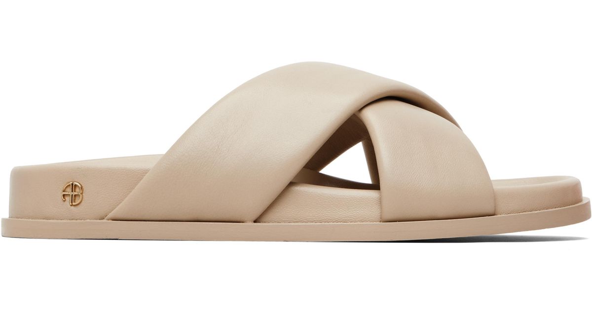 Anine Bing Emi Slides in Black | Lyst UK